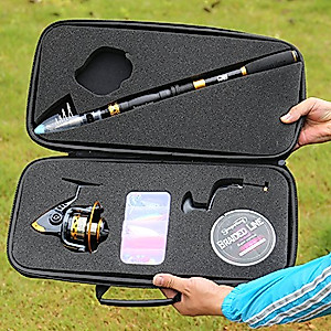 Sougayilang Telescopic Fishing Rod Reel Combos Portable Fishing Pole with Spinning Reel Fishing Carrier Bag for Travel Saltwater Freshwater Fishing-2.1M/6.89Ft