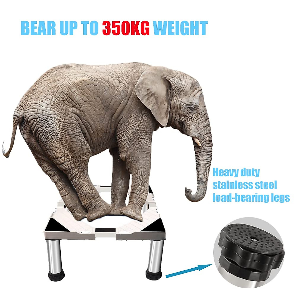 SSEHCWAN Washer and Dryer Stands, Washing Machine Stand Base Adjustable Appliance Base Max Load 770LB/350KG Pedestal for Washing Machine Dryers Refrigerator, Increase 9.4-10.6inch 24-27cm Height