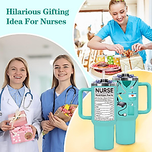 Nurse Gifts- Thank You Gifts For Nurse, Graduation Gifts - Graduation Gifts for Her, Colleagues, Work Besties/Graduation/Birthday Gifts For Nurse - Insulated Tumbler 40oz With Handle(Green)