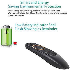 Air Mouse Remote Control, 2.4 GHz Wireless Voice Remote Control with IR Learning, Wireless Connection via USB Receiver Up to 10m for Smart TV PC Android TV Box Laptop Projector Windows Android Mac OS