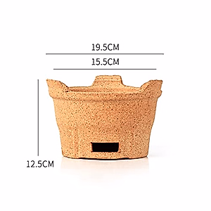 Yardwe Charcoal Konro Grill Old- Fashioned Clay Stove Crude Pottery Barbecue Stove Portable BBQ Camping Grill for Outdoor Picnic Travel (6.3 x 4.9 Inch)