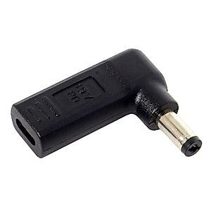 chenyang CY USB 3.1 Type C USB-C to Rectangle DC Plug 5.5mmx2.1mm Adapter PD Emulator Trigger 90 Degree Angled for Laptop Tablet (5.5x2.1MM)
