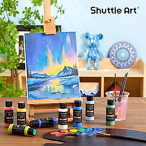 Shuttle Art Color Change Acrylic Paint, 20 Chameleon Colors Acrylic Paint, 60ml/2oz Bottles, Iridescent Paint for Artists, Beginners, Kids Painting & Crafting on Canvas, Rocks, Wood, Fabric, Ceramic