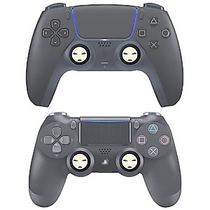 9CDeer Performance Joystick Analog Stick Thumb Grips Set of 6 Compatible with PS5, PS4, Xbox Series X/S Xbox One, Switch Pro Controller Iron Man Black & Blue