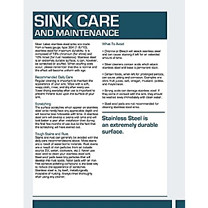 Silver Lake 23" L x 21" W x D x 9" Single Bowl D Shape Undermount Kitchen Sink 18 or 16 Gauge with Grid, Clips, Strainer (SLU430) (16 Gauge)