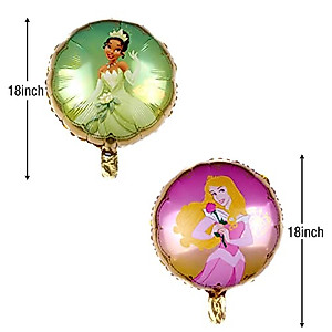 8PCS Disney Princess Foil Balloons For Girl’s Birthday Baby Shower Princess Themed Party Decorations
