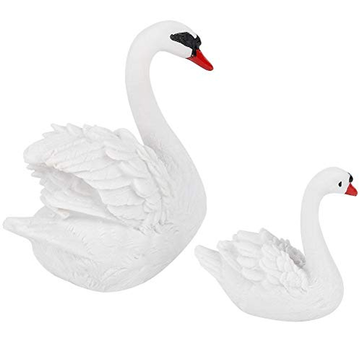 Dancal 2 PCS Swan-Shape Garden Statue Outdoor Sculpture Lawn Garden Scene Decor