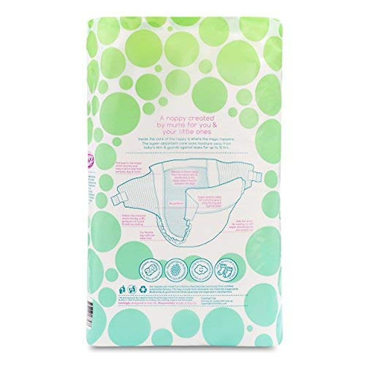 Mum & You Nappychat Eco-Friendly Diapers - Size 5, 104 Count (Pack of 2)