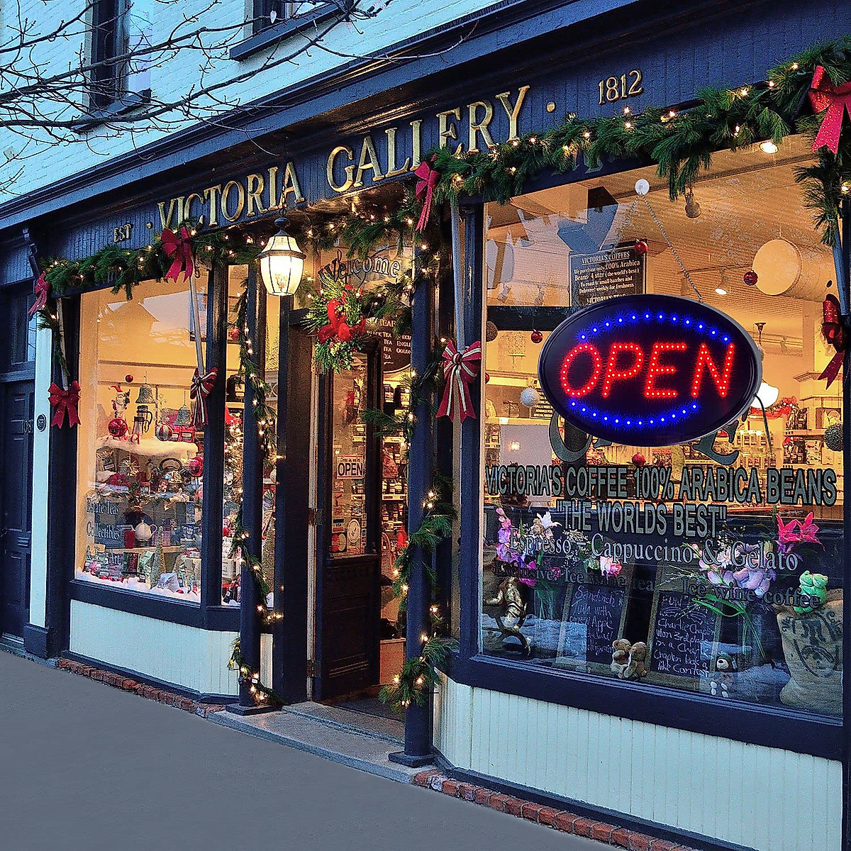 KEBE LED Open Sign, Bright High Visibility Advertisement Board Electric Display Sign Flashing Light for Business Walls Window Shop Bar Hotel, Two Modes, 19"x10"