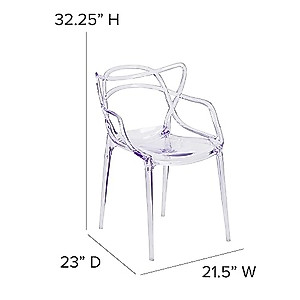 Flash Furniture Josh 4 Pack Nesting Series Transparent Stacking Side Chair