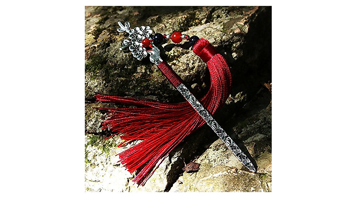 Vintage Chinese Metal Bookmark with Tassel - Unique Gift