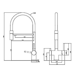 3 Way Kitchen Faucet for Filter Water System, Kitchen Taps Swivel Brass Hot and Cold Water Straight Drinking Water 3 in 1 Kitchen Sink Tap-Brushed Gold