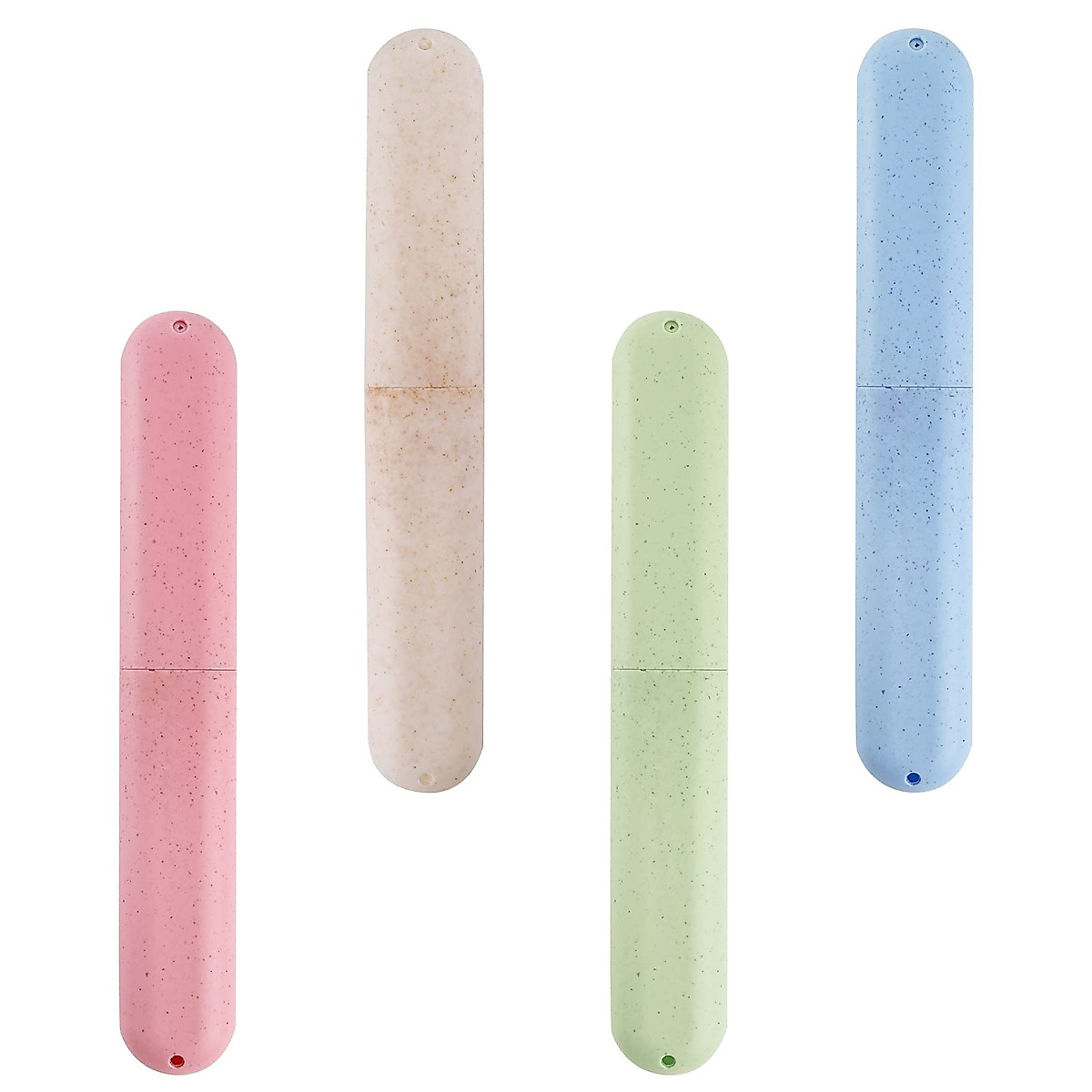 Hedume 28 Pack Travel Toothbrush Case, Portable Dust-Proof Breathable Toothbrush Holder for Travel, Business, Home, Camping, School (4 Colors)