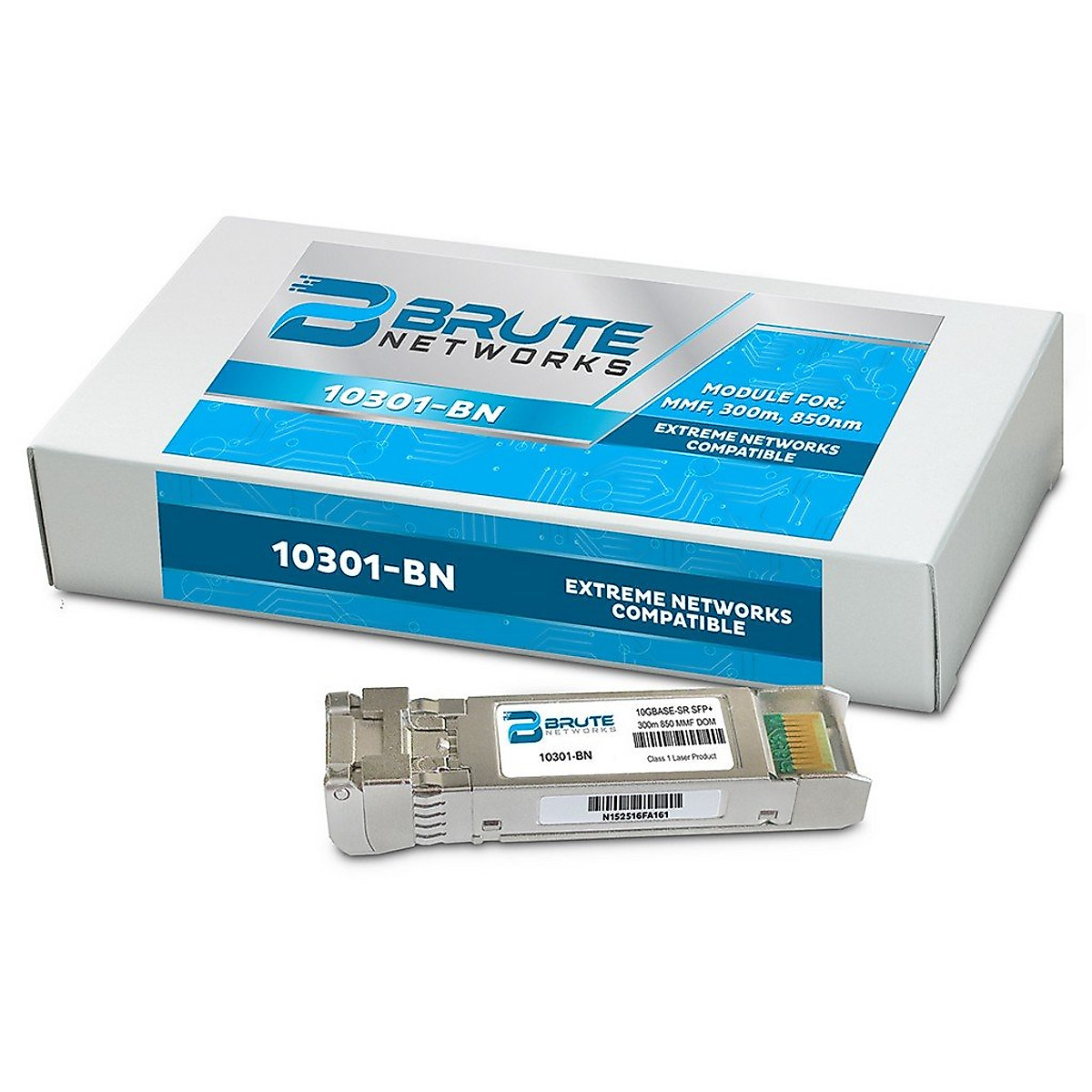 Brute Networks 10301-BN - 10GBASE-SR 300m MMF 850nm SFP+ Transceiver (Compatible with OEM PN# 10301)