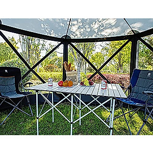 EVER ADVANCED Pop Up Gazebo Screen House Tent for Camping 11.5 ft for 8-10 Person Instant Canopy Shelter with Netting Portable for Outdoor, Backyard