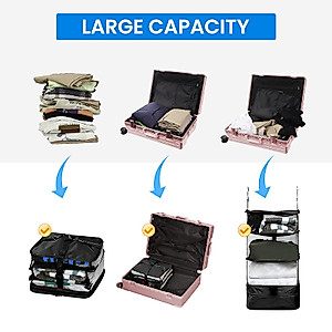 YCWIWO Travel Hanging Shelves, Hanging Packing Cubes for Travel, Luggage Storage Organizer, Carry-On Closet for Suitcase