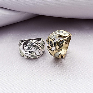 Cool Flying Dragon Luminous Ring, Gothic Punk Rings for Men and Women Allergy Free Glow in the Dark Creative Embossed Dragon Pattern Animal Ring Halloween Anniversary Party Jewelry Light-Emitting Gift