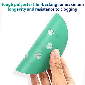 LotFancy 5 Inch 8 Hole Sanding Discs - 60PCS 400 600 800 1000 1500 2000 Grit Wet Dry Sandpaper Fine Grit Assortment, Green Film Backed, Hook and Loop Random Orbital Sander Sand Paper