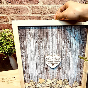 Wedding Guest Book Alternative Rustic Wedding Table Decorations Wedding Favors Wedding Decorations for Reception Wedding Bridal Shower Decor Vow Books with 100 Wood Hearts