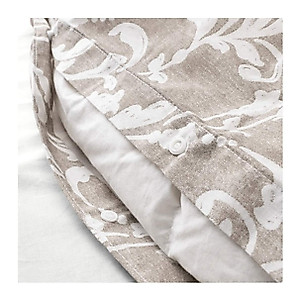 IKEA Varbracka Duvet Cover and Pillowcases Beige White Size: Full/Queen (Double/Queen) 804.125.92