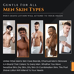 CHAMUEL MEN Anti Aging Daily Aftershave for Men - All Natural Mens Face Cream and Moisturizer with Argan, Shea & Aloe Facial Fuel for Sensitive, Dry, Oily or Combo Skin, 2.6 oz