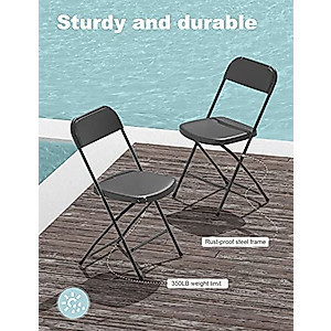 Nazhura Foldable Folding Chairs Plastic Outdoor/Indoor 650LB Weight Limit (Black, 8 Pack)