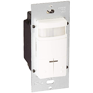 Leviton ODS0D-IDW Dual-Relay, Decora Passive Infrared Wall Switch Occupancy Sensor, 180 Degree, 2100 sq. ft. Coverage, White