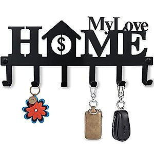 Key Holder for Wall Decorative Metal Key Rack, Simple and Creative Key Hooks, 13x5.7in is Very Suitable for Entrance Kitchen Hallway Office Key Hanger
