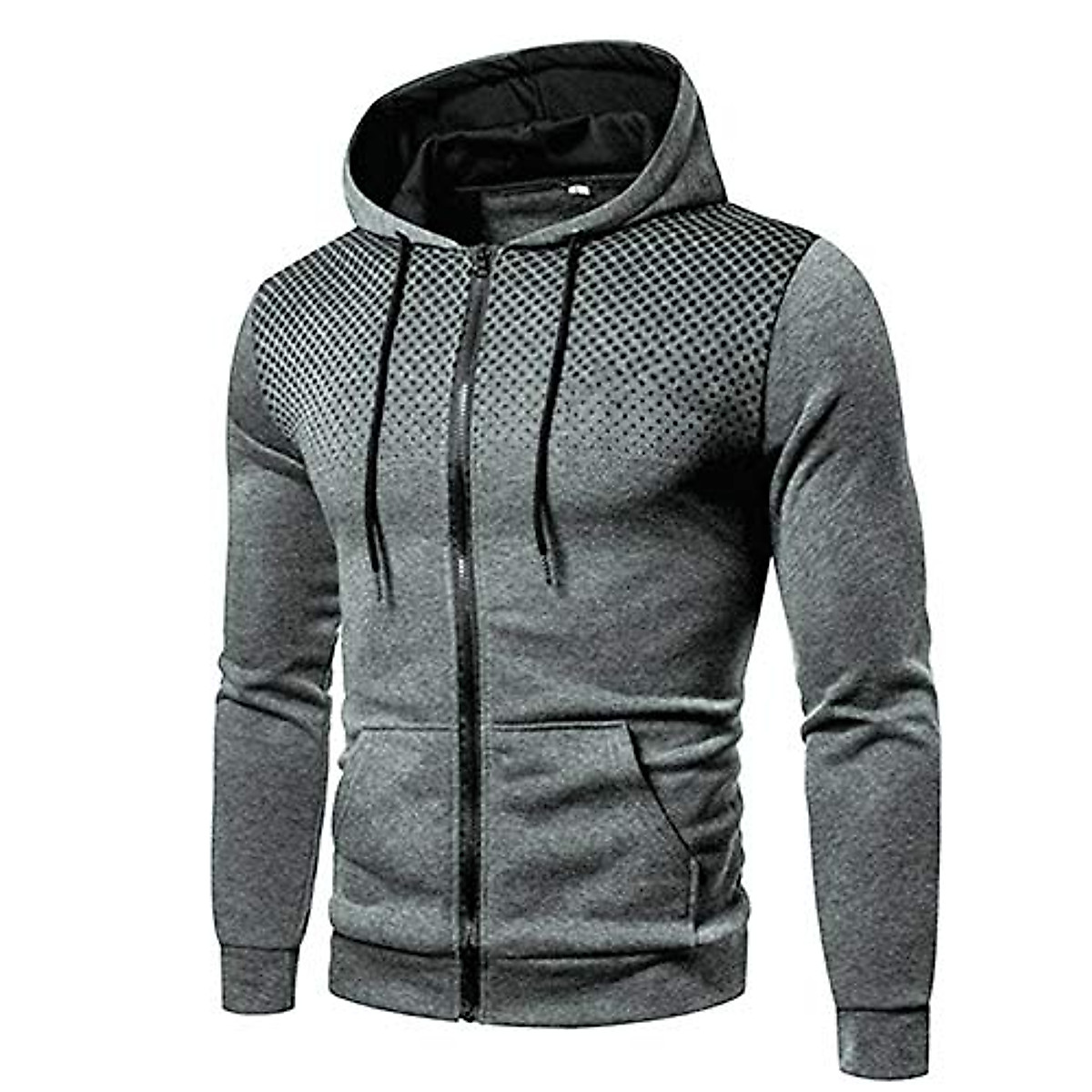 Sweatshirts for Men Color Block 2 Piece Outfits Casual Full Zip Sweatsuit Patchwork Sport Hoodies and Pants Set Black Sweatshirt Hoodies Blank Hoodies Hoodies,(B-Gray,L)
