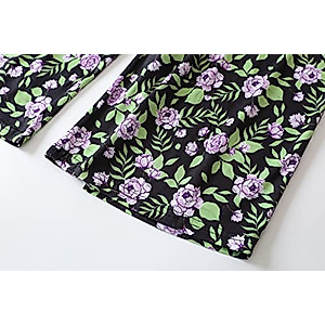 Vozanet Women's V Neck Sexy Pajamas Capri Sets Mexican Style Floral Sleepwear 2PCS Totem Casual Nighty Plus Size XL to 4XL, Purple, XXX-Large