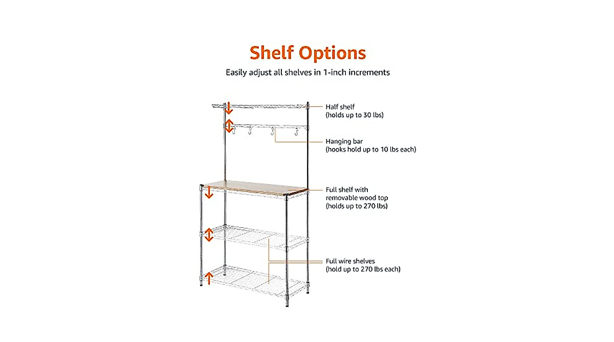 Amazon Basics 3 Tier Kitchen Storage Rack - Durable & Stylish