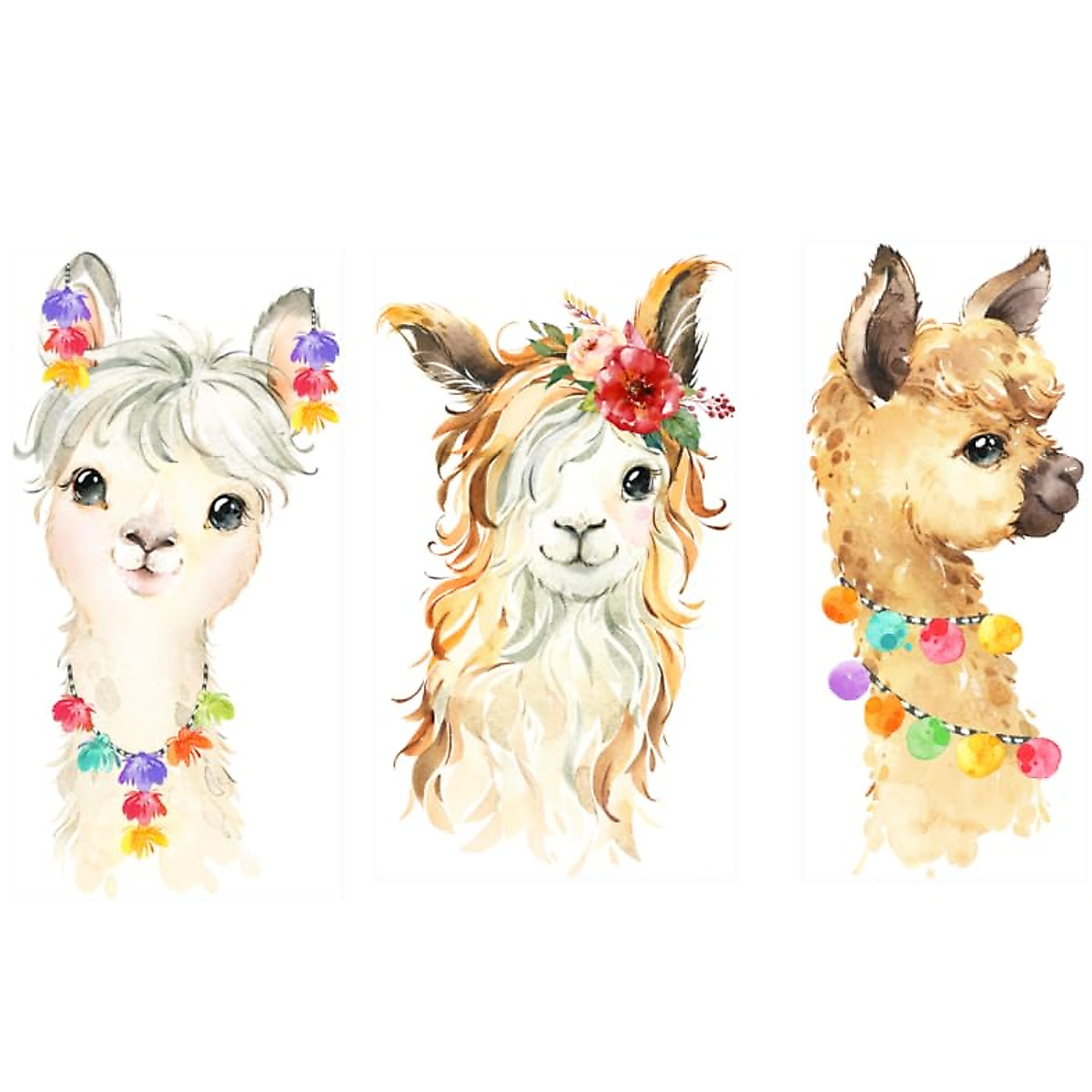 15.7" H Large Llama Wall Decals Peel and Stick for Girls Bedroom Baby Nursery Kids Classroom Decor,Fashion Llama Wall Stickers Mural, Llama Decor Nursery for Baby Girl,Llama Prints Wall Art