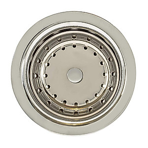 EZ-FLO Heavy-Pattern Kitchen Sink Strainer, Brass Body Sink Drain Assembly with Slip Joint Nut, 3-1/2 to 4 Inch Opening, Stainless Steel, Chrome Plated, 30002