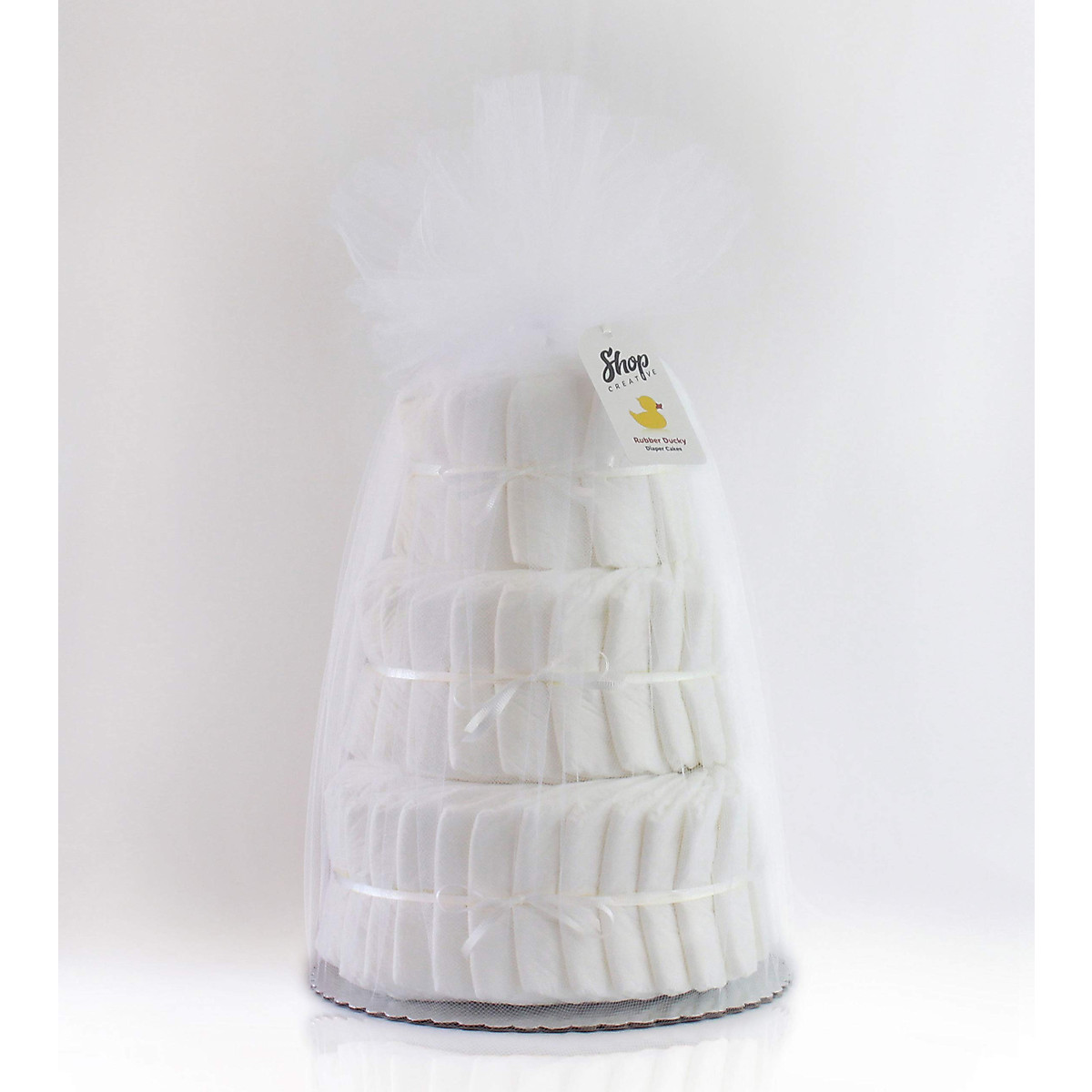 Decorate It Yourself 3 Tier Plain Diaper Cake-60 Diapers