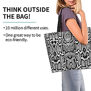Gelxicu Snake Shoulder Tote Bags Snake Skin Casual Bag Shoulder Handbags Shopping Women Grocery Bags