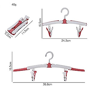 Travel Outdoor Folding Clothes Hanger, Storage Clothes Hanger, Student Clothes Hanger, Clothes Support, Household Clothes Hanger, Underwear Rack Red