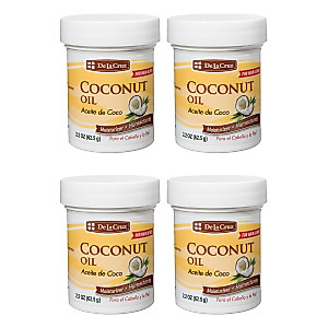 De La Cruz Coconut Oil - Expeller Pressed Coconut Oil for Skin and Hair - Natural Moisturizer for Skin and Hair - 2.2oz (4 Jars)