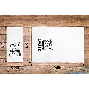 FULSOE My Aunt is Like My Mom But Cooler Kitchen Towels Dishcloths 24"x16",Funny Aunt Auntie Dish Towels Bath Towels Hand Towels,Aunt Auntie Birthday Mother's Gifts from Niece Nephew