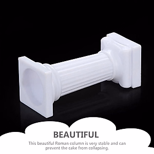 HEMOTON Roman Column Cake Tiered Stands: 4Pcs Plastic Cake Pillars Mold Fondant Holder Multi- Layered Cake Roman Column Support Stand for Wedding Birthday Party Decoration 17cm