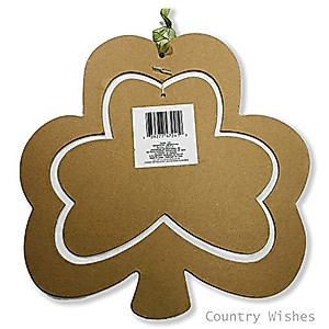 St Patrick's Day Decorations Wall Sign Hanging Door Decor Happy St Patrick Decoration Shamrock (Green & Gold)