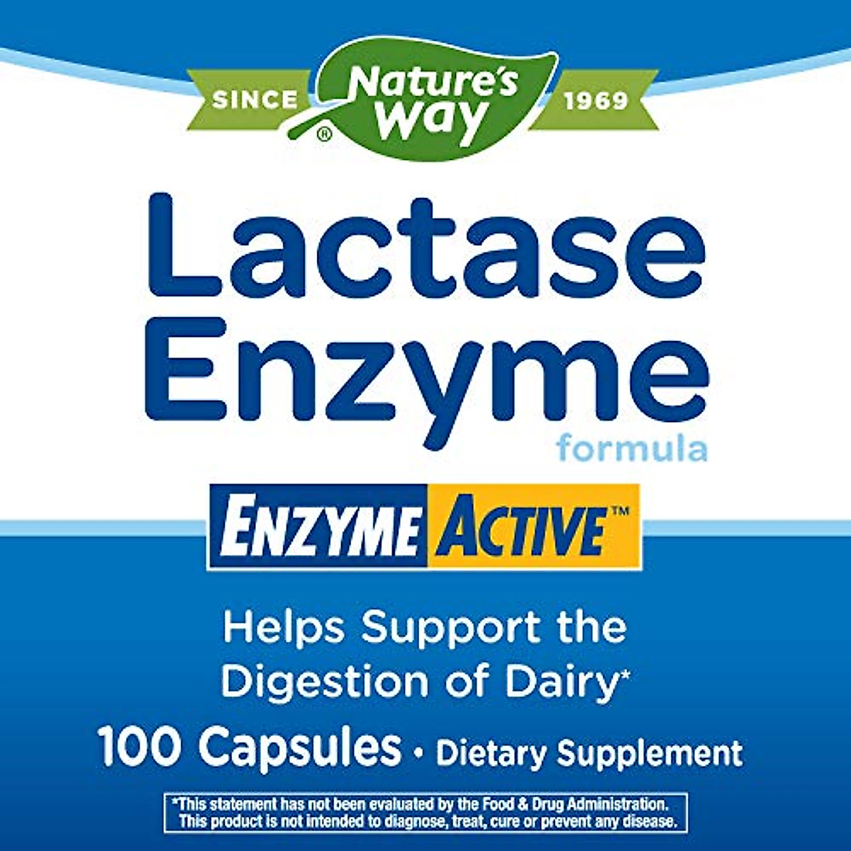 Nature's Way Lactase Formula, Enzyme Active, 100 Capsules