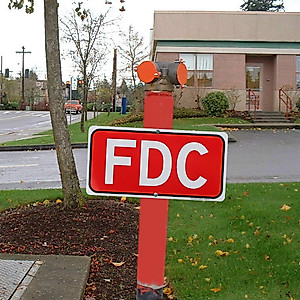 FDC Sign, Fire Department Connection Sign, 12"x 6" - .040 Rust Free Aluminum – Reflective, UV Protected and Weatherproof