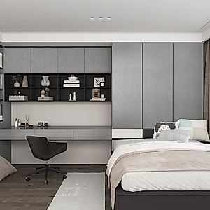 Adrmpest Wide Stainless Steel Peel Stick Wallpaper24 x197,Thick Wall Sticks Silver Look Contact Paper,Vinyl Wrap for Countertop Kitchen Appliances Refrigerator Dishwasher Wall Paper