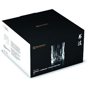 Nachtmann Shu Fa series Whiskey Tumbler Set of 4, Clear Crystal Glass, 4-Inch, Tumbler for Scotch, Cocktail, Liquor, or Bourbon, 11-Ounce, dishwasher safe