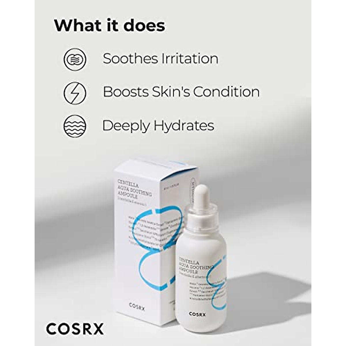 COSRX Hydrium Centella Aqua Soothing Ampoule | 40ml/1.35 fl.oz | Centella Asiatica (Cica) 42% Lightweight Facial Moisturiser Essence | Daily Serum | Korean Skin Care, Animal Testing Free, Paraben Free