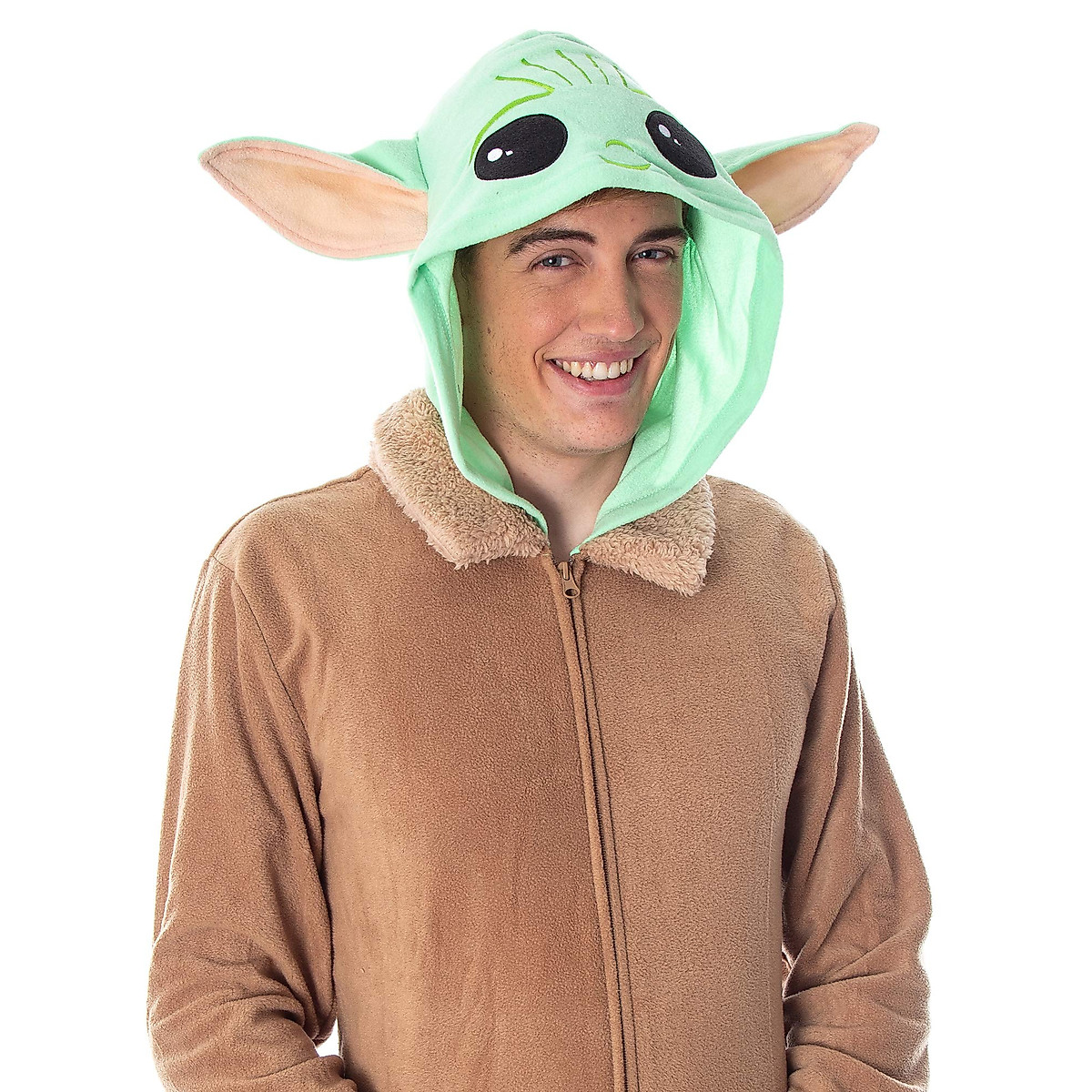 Star Wars Adult Unisex Baby Yoda The Child Costume One-Piece Union Suit Pajama Onesie For Men And Women (2X/3X)