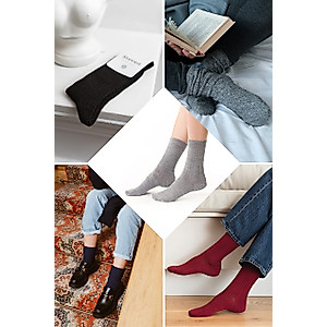 3 Pairs Womens Merino Wool Socks | Steven | Ladies Lightweight Warm Boot Socks (4-6, Dark Grey)