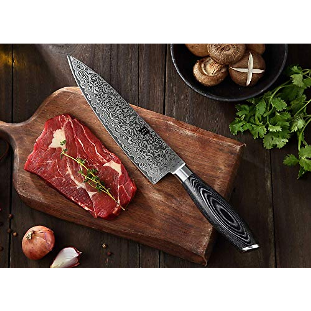 XINZUO 5PC Kitchen Knife Set Damascus Steel High Carbon Steel Chef Knife Slicing Knife Santoku Knife Utility Knife Paring Knife Sets with Pakkawood - Ya Series