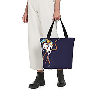 Rainbow Brite and Starlite Memories Women's Shoulder Handbag Casual Tote Bag Storage Handle Bag