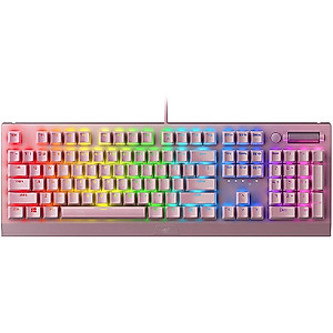 Razer BlackWidow V3 Mechanical Gaming Keyboard: Green Mechanical Switches - Tactile & Clicky - Chroma RGB Lighting - Compact Form Factor - Programmable Macro Functionality - Quartz